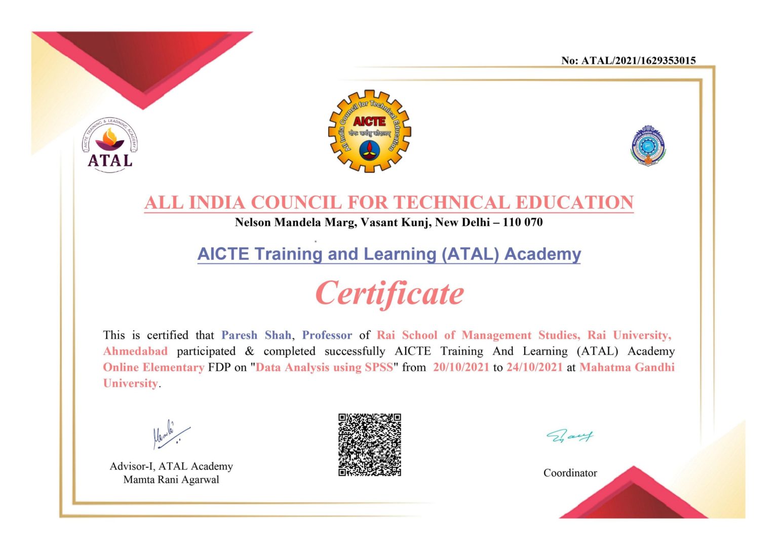 Data Analysis Using SPSS – Prof Paresh Shah
